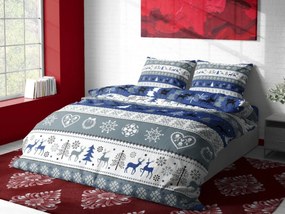TOP Flanelové povlečení 140x200+70x90 Christmas blue