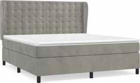 Box spring postel s matrací světle šedá 180x200 cm samet 3129465