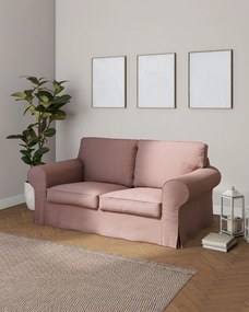 Potah na pohovku IKEA Ektorp 2-místná rozkládací  NOVÝ MODEL 2012 barva růžová látka pletený vzor