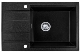 Gamma Modern 8010, 1-komorový granitový dřez 800x500x210 mm, černá, GMA-ZM-8010-BK