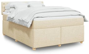 Box spring postel s matrací krémová 140x200 cm textil 3289015