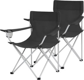 Kempingové židle ROVER, set 2ks, černá SongmicsHome