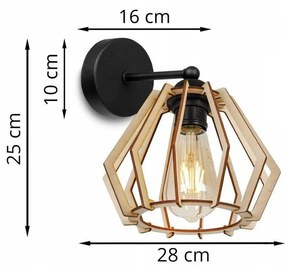 Nástěnné svítidlo Timber, 1x dřevěné stínítko