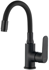 Kuchinox Dima, umyvadlová baterie s flexibilním výtokem h-280, černá matná, LAV-BQD_721D