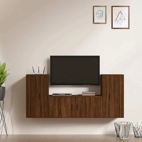 vidaXL 3dílný set TV skříněk kompozitní dřevo [3188539] Barva: hnědý dub
