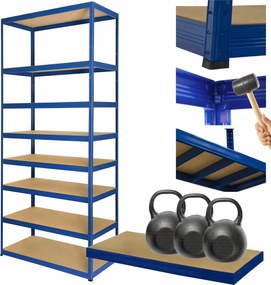 Regál kovový skladový stojan Helios 270x120x35 cm 8Px350 kg Pevný Nebe