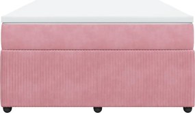 Box spring postel s matrací růžová 140x200 cm samet 3285649
