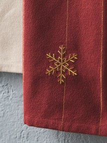 Sinsay - Vánoční kuchyňské utěrky s metalickou nití a vyšívanou sněhovou vločkou 2 pack - karmínová