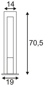 SLV 231420 Arrock Arc, venkovní sloupek z žuly sůl/pepř, 1x35W, výška 70,5cm, IP44