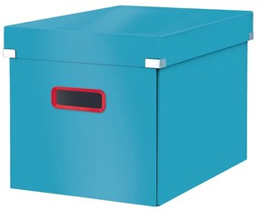 Modrý kartonový úložný box s víkem 32x36x31 cm Click&amp;Store – Leitz