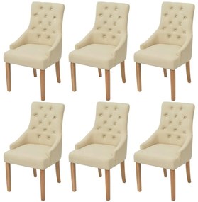Jídelní židle 6 ks krémové textil 274426