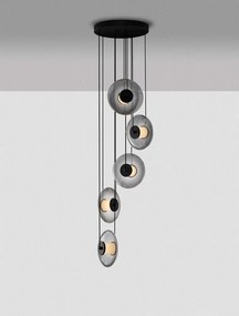 Matně černé skleněné LED stmívatelné závěsné svítidlo ø 40 cm Ballet – Nova Luce