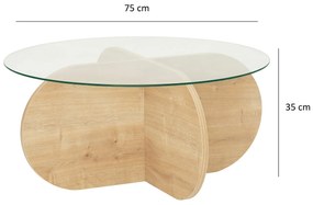 Designový konferenční stolek Jameela 75 cm vzor safírový dub
