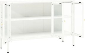 Příborník bílý 105 x 35 x 70 cm ocel a sklo 336068