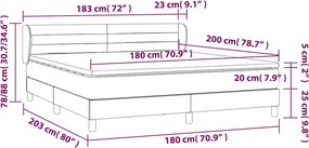 Box spring postel s matrací modrá 180x200 cm textil 3126347