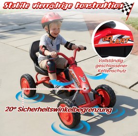 Costway Dětská motokára Pedál s nastavitelným sedadlem Pneumatika pro jízdu
