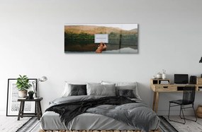akrylový obraz Panorama ruční písmo 120x60 cm