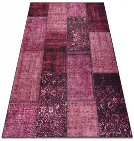 Kusový koberec ANTIKA 127 Vhodný k praní moderní patchwork růžový Rozměr: 160x220 cm