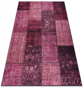 Kusový koberec ANTIKA 127 Vhodný k praní moderní patchwork růžový Rozměr: 80x150 cm