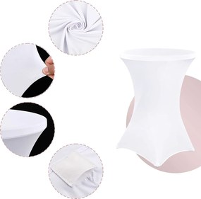 Elastický návlek na koktejlový stolek 80 cm - bílý