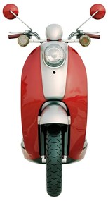 Nástěnná kovová cedule Scooter Red - 27*1*50 cm