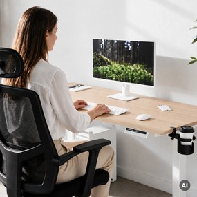 Elektrický stůl s nastavitelnou výškou ergonomický bílý/dub sonoma,1600x800 mm: ARIA