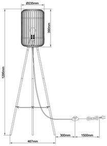 Brilliant - Stojací lampa WOODROW 1xE27/60W/230V bambus