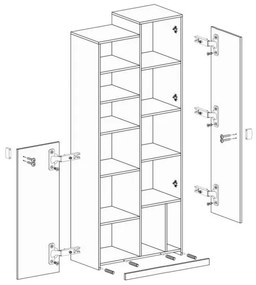 Meblar Policový regál Tablo TA-4 80 x 195 x 40 cm