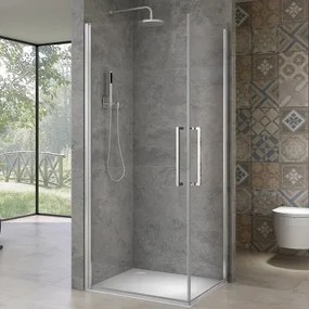 AVER DUE 95x95 Čiré Sprchová zástěna otevírací čtvercová