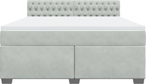 Box spring postel s matrací světle šedá 180x200 cm samet 3288684
