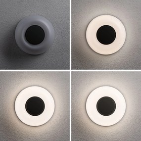 P 94955 LED venkovní nástěnné svítidlo Aureva IP65 kruhové 220mm 2200 - 4000K 20,5W 230V antracit/bílá polykarbonát - PAULMANN