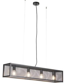 Chytrá průmyslová závěsná lampa černá vč. 4 WiFi A60 - Cage Wire