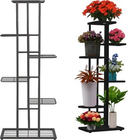 Stojan na květiny Ruhhy - 106 cm - 6 polic - černý