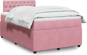 Box spring postel s matrací růžová 120 x 200 cm samet 3290021