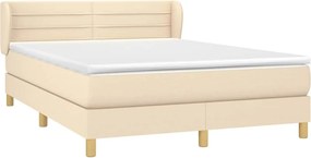 Box spring postel s matrací krémová 140x190 cm textil 3126882