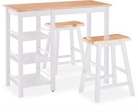 3dílný barový set MDF bílý 245364