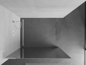 Mexen Kioto L, sprchová zástěna Walk-In 80 x 200 cm, 8mm sklo vzor zrcadlo, bílý profil, 800-080-103-20-50