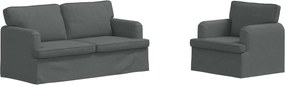 Set pohovek 2 ks Tmavě šedá textil 3407561