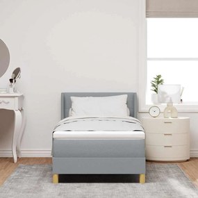 Postel s boxspringem s čelo Světle šedá 200 x 100 cm textil 3341279
