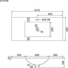 Mereo Mereo, Aira, koupelnová skříňka s keramickým umyvadlem 101 cm, CN742