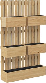Závěsný květináč Outsunny s 5 odnímatelnými truhlíky z masivního dřeva a neprodyšnou tkaninou, 60 x 16 x 100 cm | Aosom