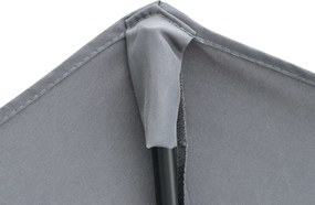 Outsunny 2 x 2 m půlkulatý slunečník slunečník s držákem voděodolný na zahradu terasu balkon, 100% polyester tmavě šedý |