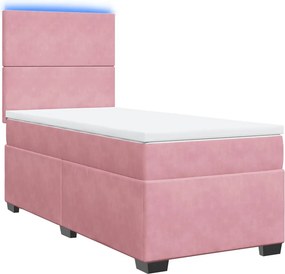 Box spring postel s matrací růžová 100x200 cm samet 3293133