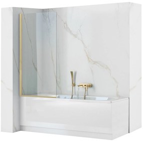 Rea Elegant Gold, vanová zástěna s pevným křídlem 80x140 cm, zlatá matná, REA-W6601