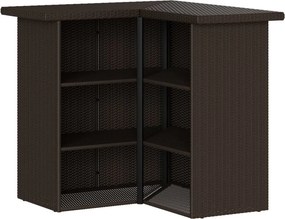 3dílný zahradní barový set s poduškami hnědý polyratan 3261500