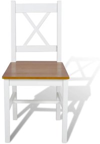 vidaXL Jídelní židle 4 ks bílé borové dřevo