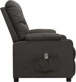 Elektrické polohovací křeslo tmavě šedé textil 3098840