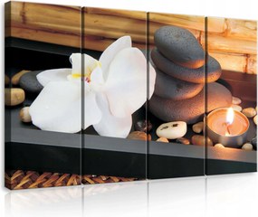 Obraz 120x80 Spa relaxace harmonie příroda orchidej kameny svíčka zen klid