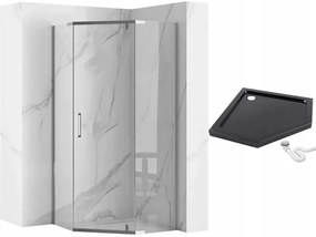 Rea Axin, sprchový kout 90x90x195 cm + bílá sprchová vanička Diamond, KPL-K8779