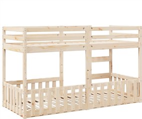 Patrová postel 90 x 200 cm masivní borové dřevo 3308589